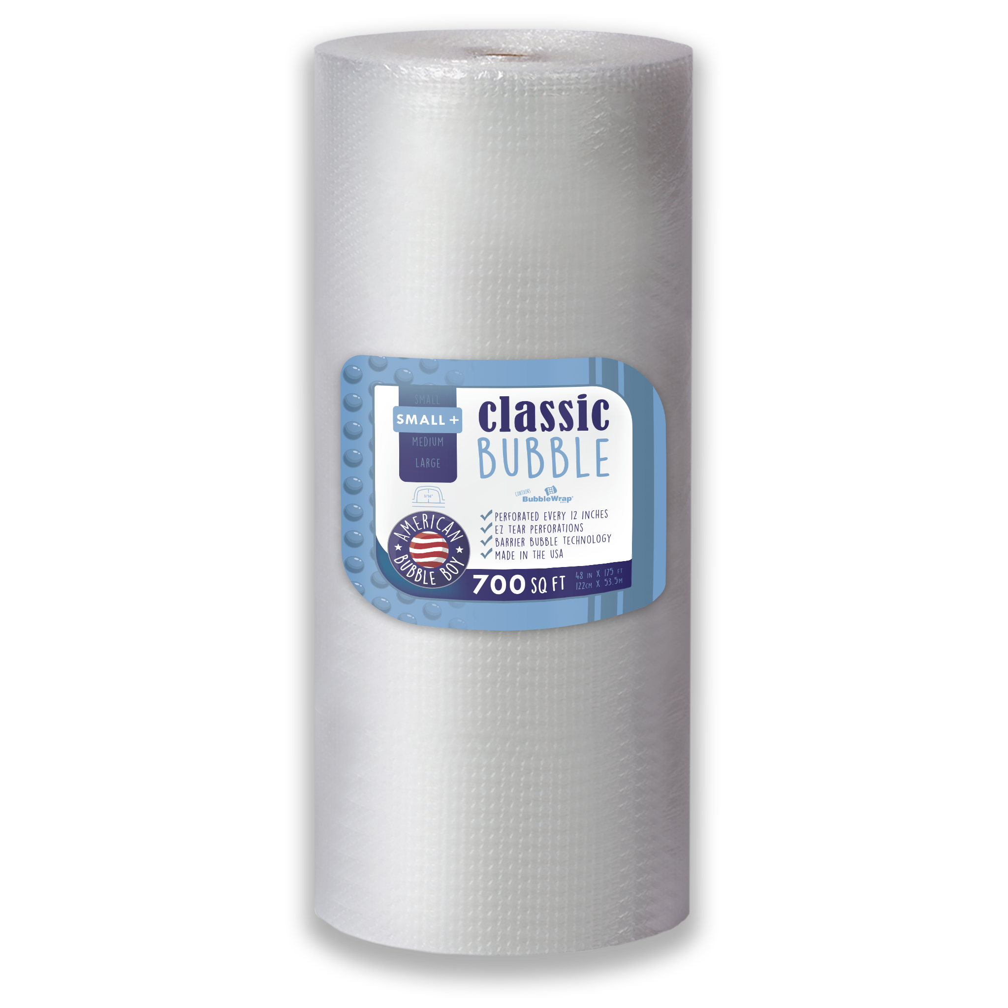 CLASSIC - 48" Small Plus (3/16) Bubble Wrap - 700 Square Feet per Roll – AmericanBubbleBoy