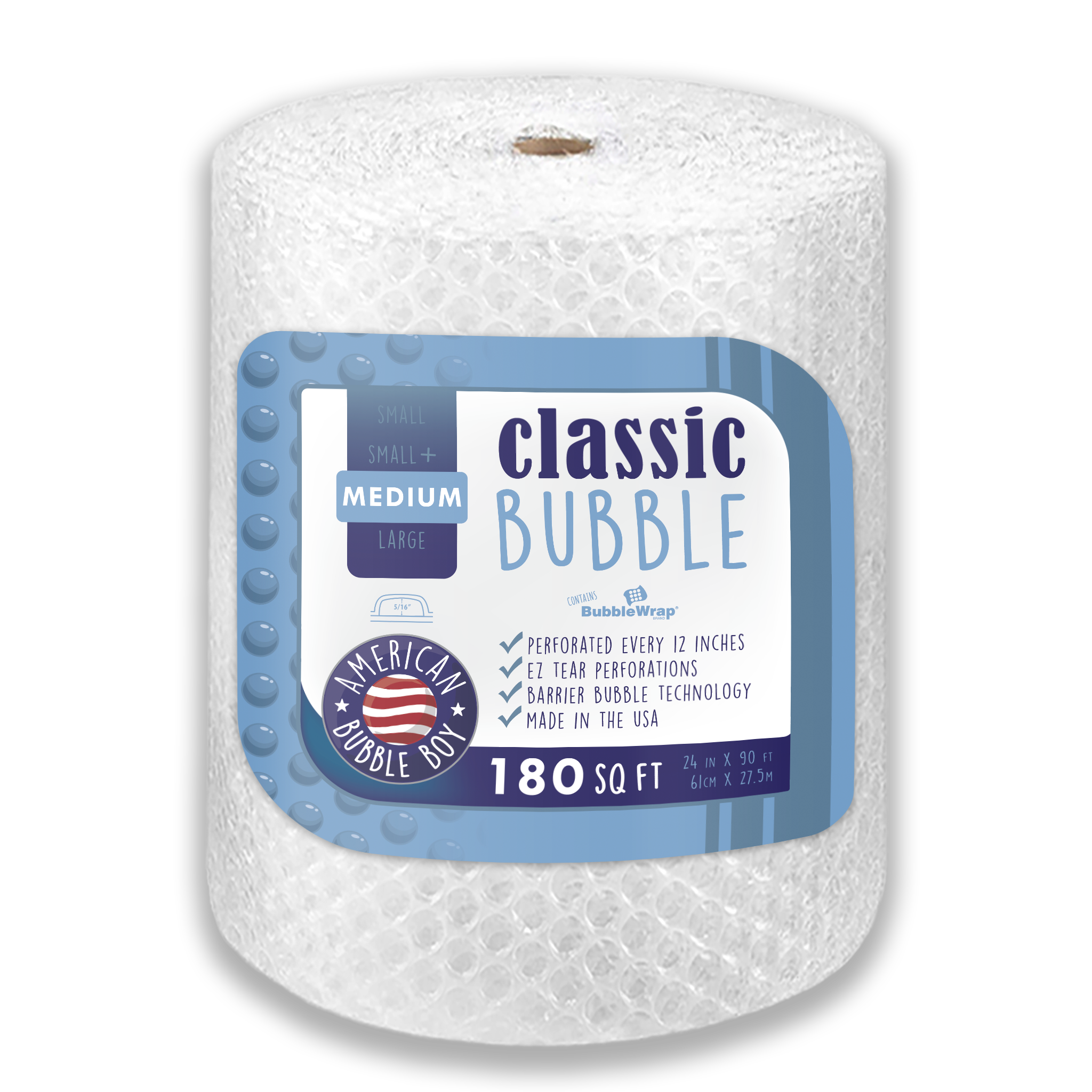 CLASSIC - 24" Medium (5/16) Bubble Wrap - 180 Square Feet per Roll – AmericanBubbleBoy
