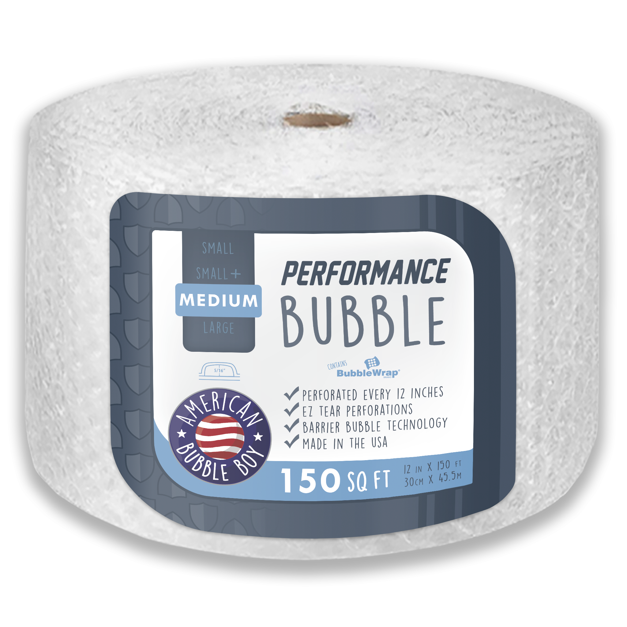 PERFORMANCE - 12" Medium (5/16) Bubble Wrap - 150 Square Feet per Roll ...